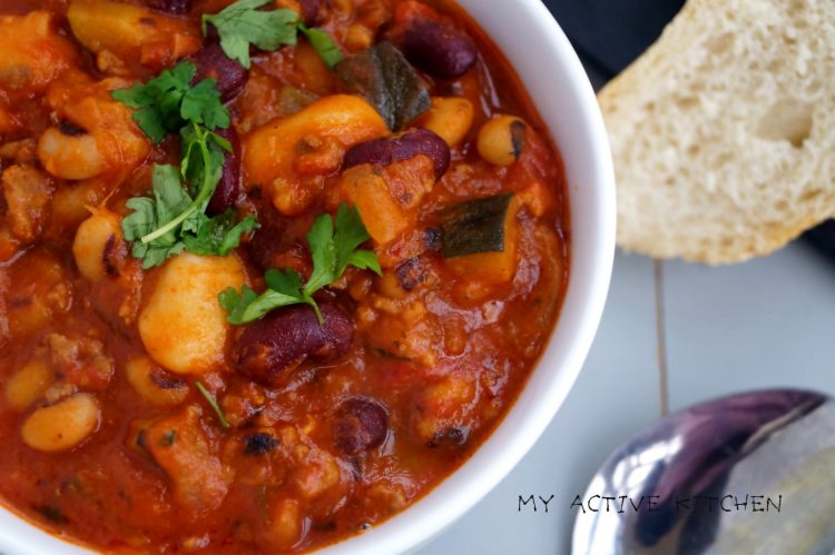 3 bean chilli (Stewed beans) - My Active Kitchen